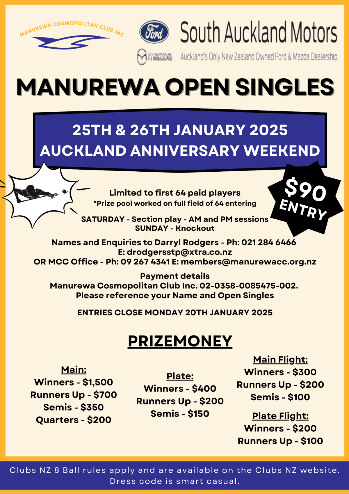 Live Events | Manurewa Cossie Club - Auckland NZ